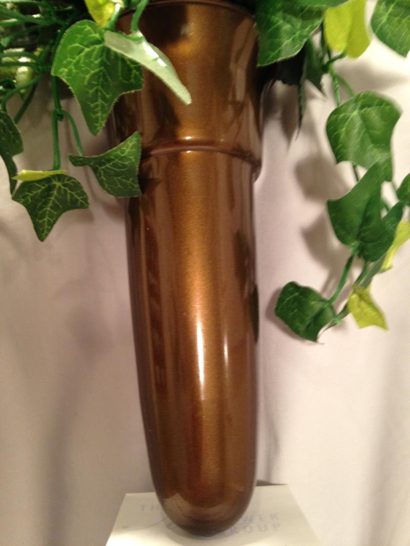 Crypt Mausoleum Vase & Yellow Silk Flowers W/ Disc Base Ring for Epoxy ...