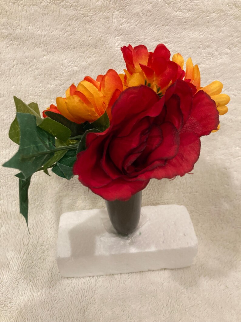 Niche Crypt Silk Flower Arrangement of Sun Flowers, Mums, Bells & Ivy ...