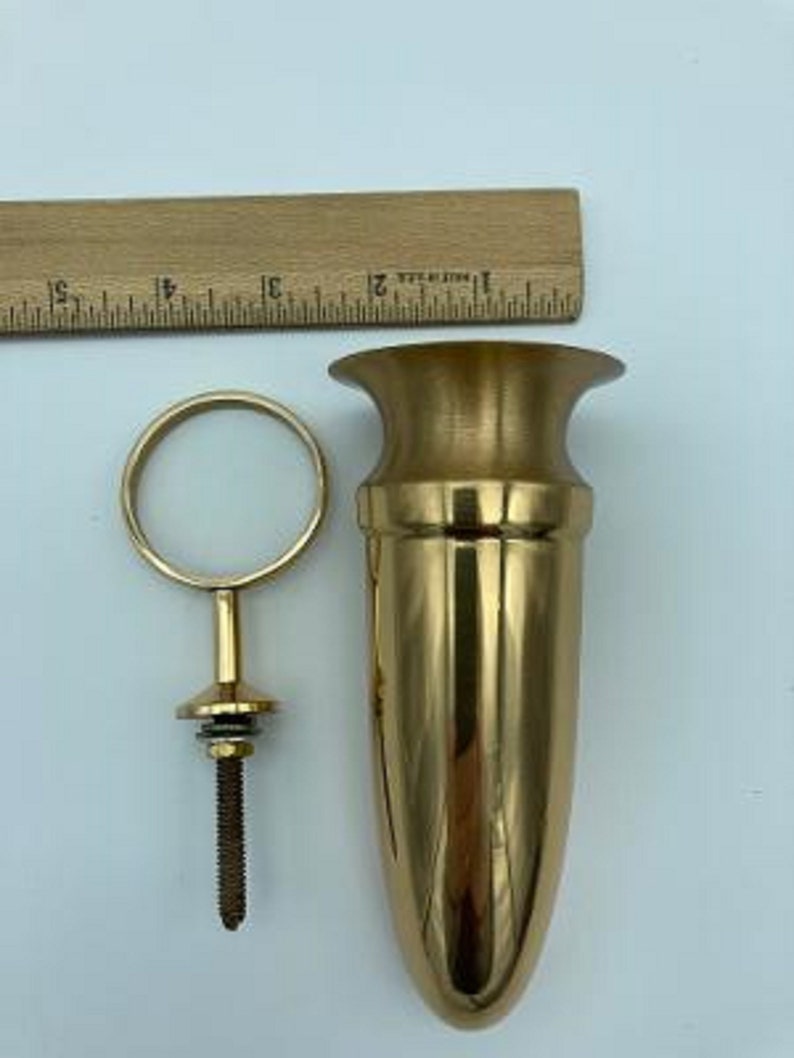 Crypt Mausoleum Niche Bronze Metal Vase - 5 Inch With Bronze Bolt ...