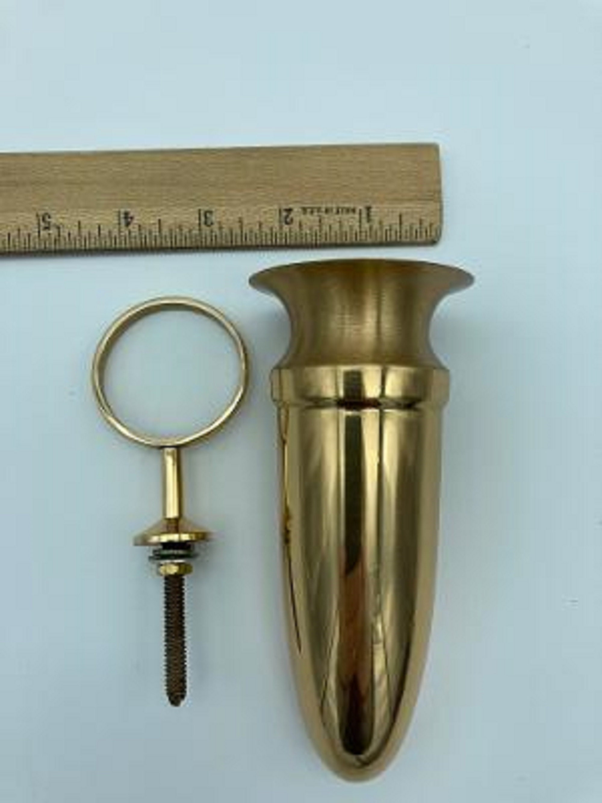 Crypt Mausoleum Niche Bronze Metal Vase - 5 Inch With Bronze Bolt ...
