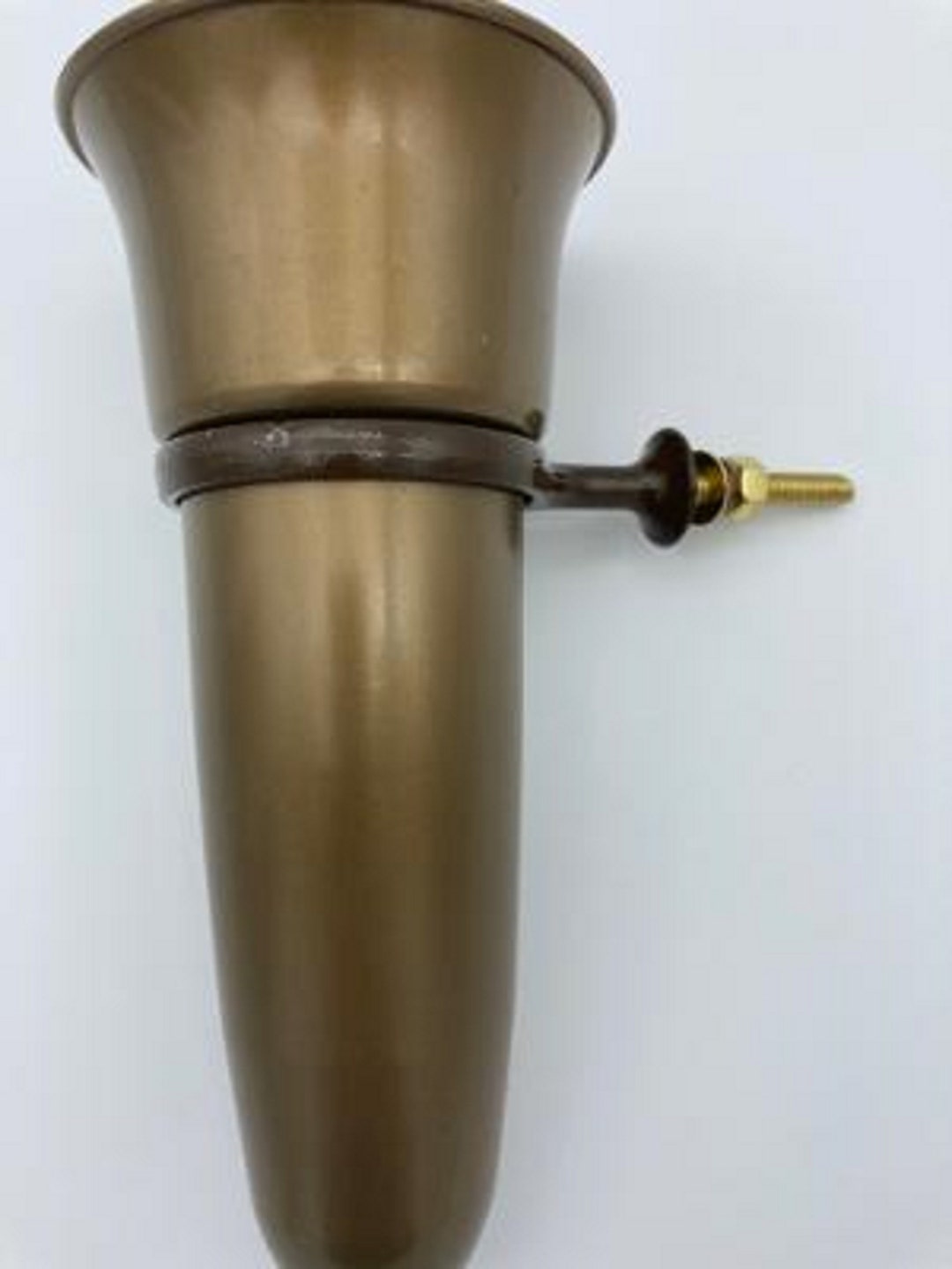 Crypt / Mausoleum Flower GOLD Vase - 7.75 IN Standard Brown Bolt /ring ...
