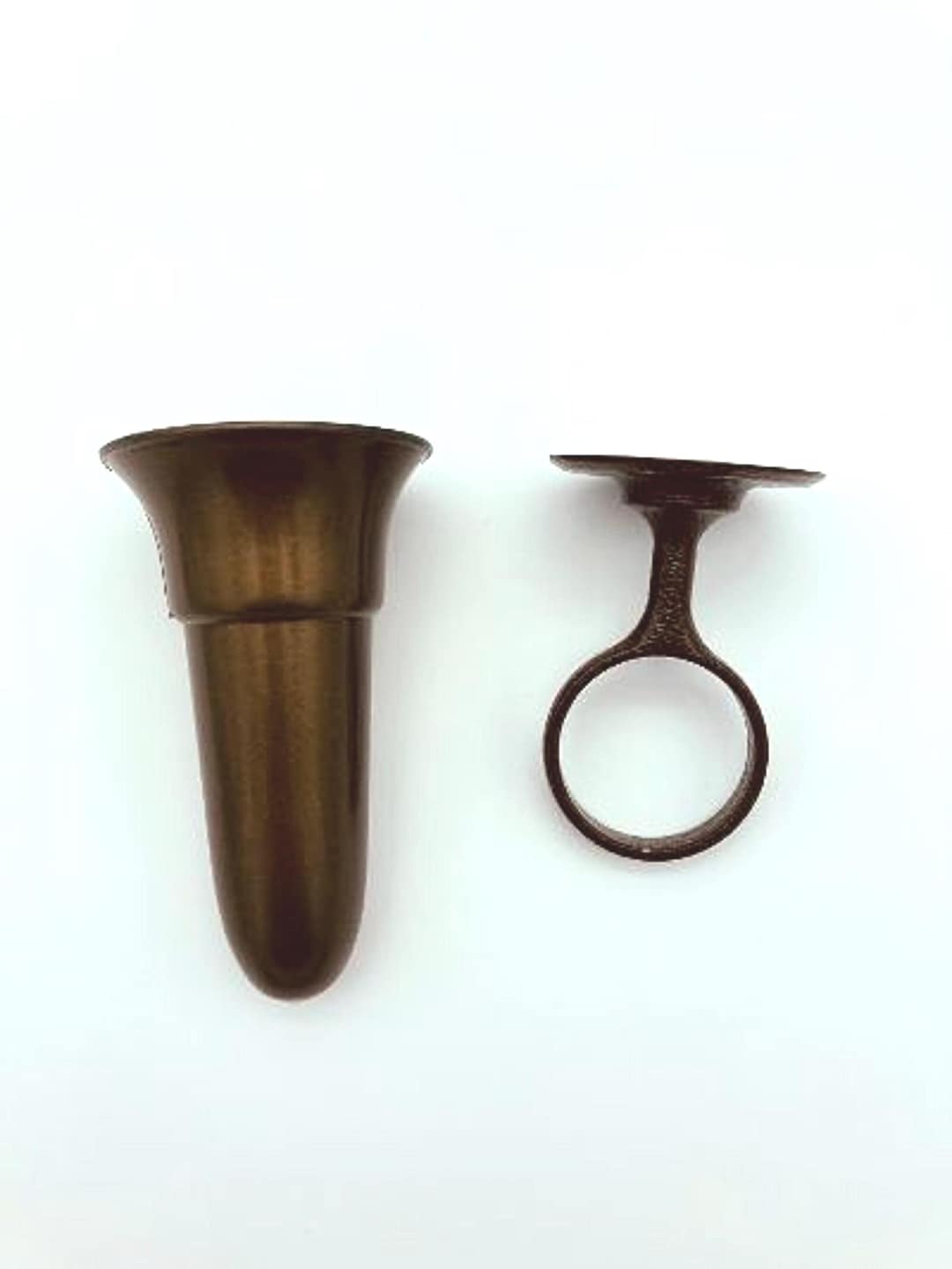 Niche Crypt Mausoleum Brown Vase 4 Inch With (epoxy) Disc Base Ring ...