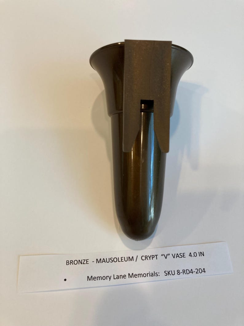 Mausoleum Crypt Vase Replacement: 4.0 IN Brown Plastic Inverted V ...