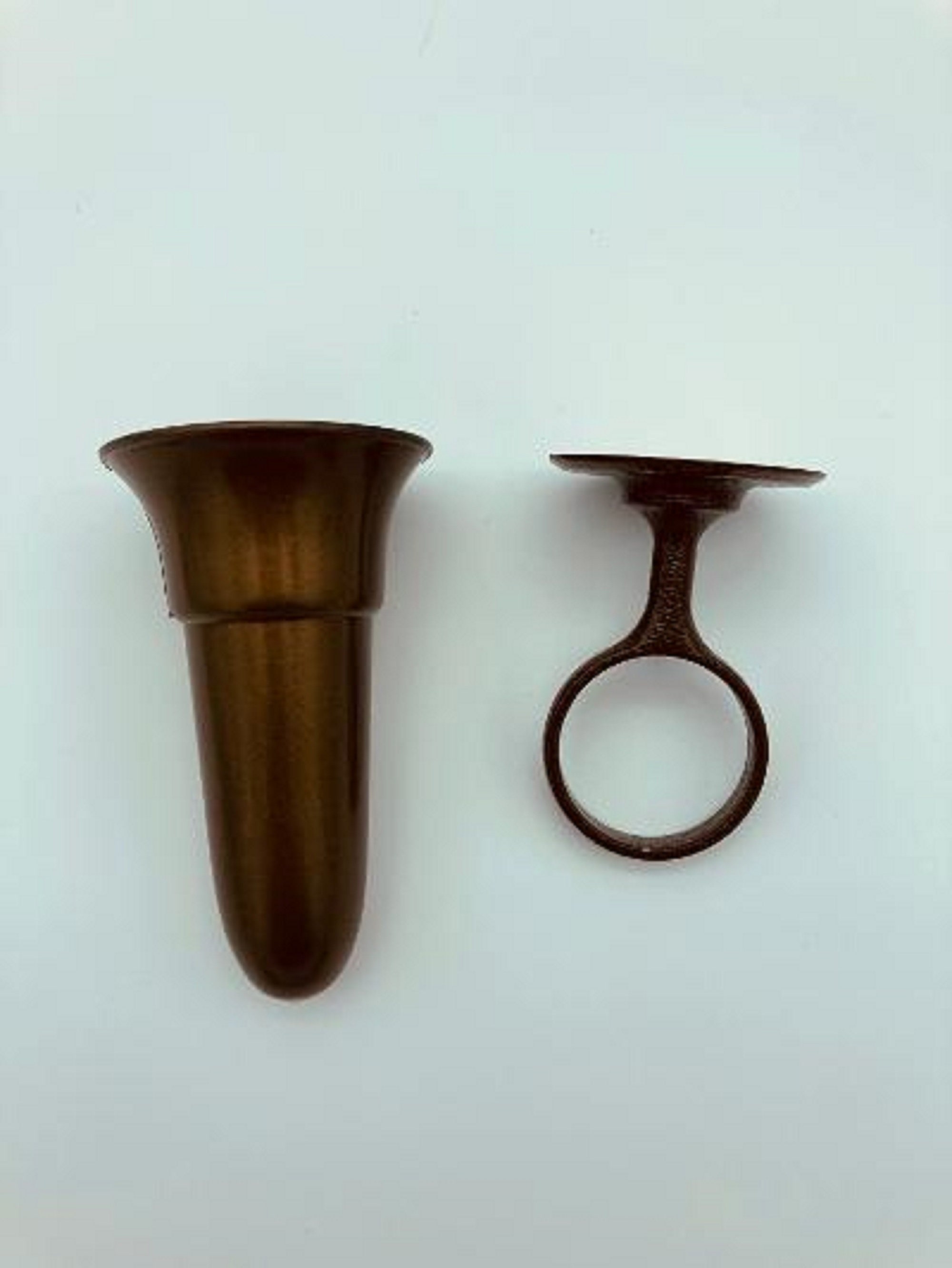 Niche Crypt Mausoleum Brown Vase 4 Inch With (epoxy) Disc Base Ring ...