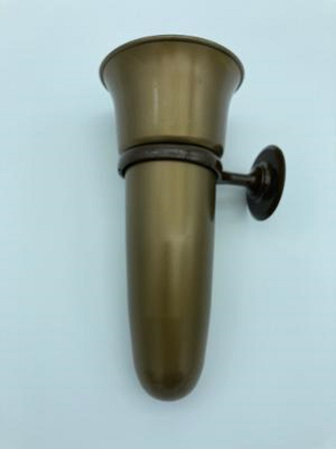 Crypt / Mausoleum Flower GOLD Vase - 7.75 IN Brown / Bronze W/ 2 IN ...
