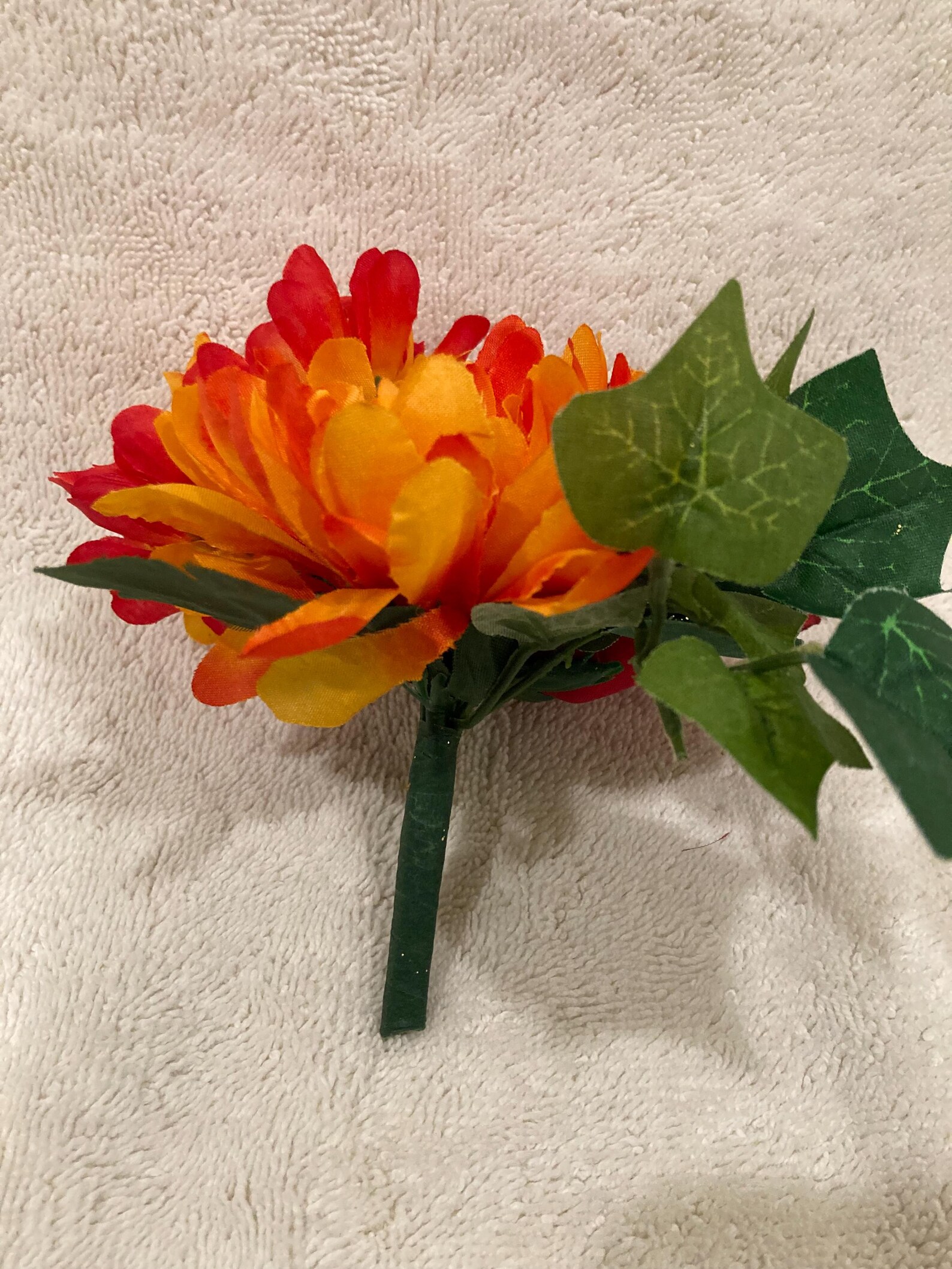 Niche Crypt Silk Flower Arrangement of Sun Flowers, Mums, Bells & Ivy ...