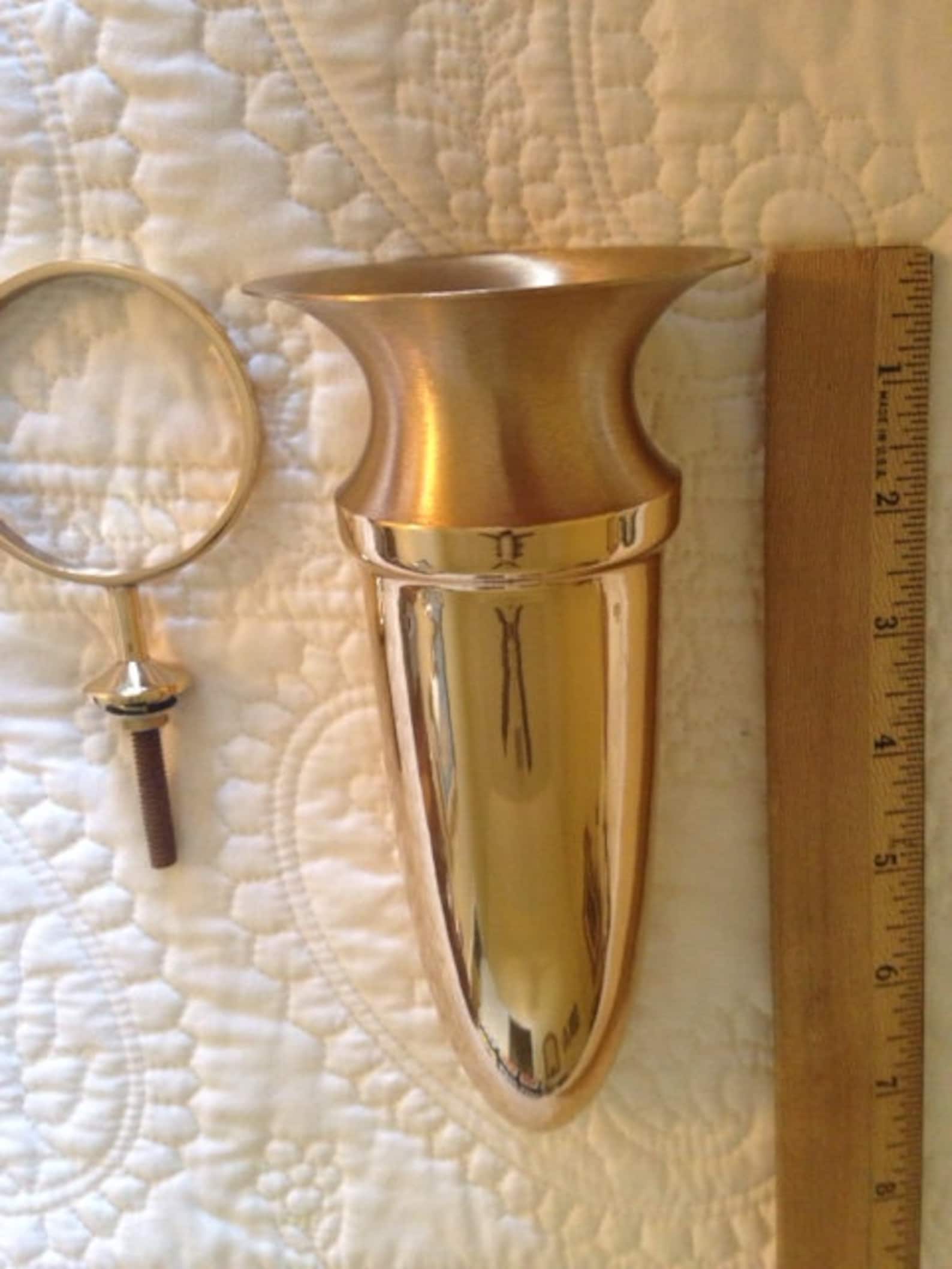Crypt Mausoleum Niche Vase - Bronze Metal 7 Inch - Bolt /ring Base - - Etsy