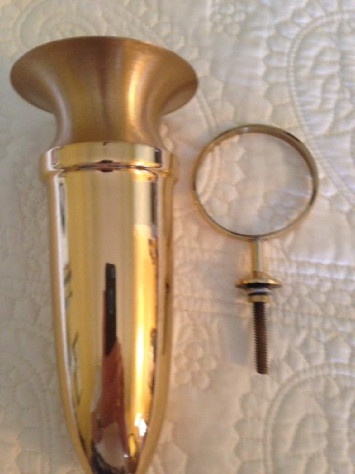 Crypt Mausoleum Niche Vase Bronze Metal 7 Inch Bolt /ring Base - Etsy