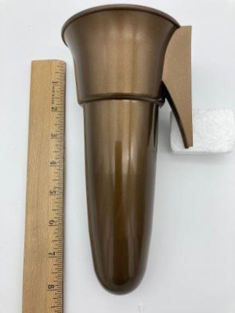 Mausoleum Crypt Vase 7.75 IN: Brown Plastic Replacement With "v ...