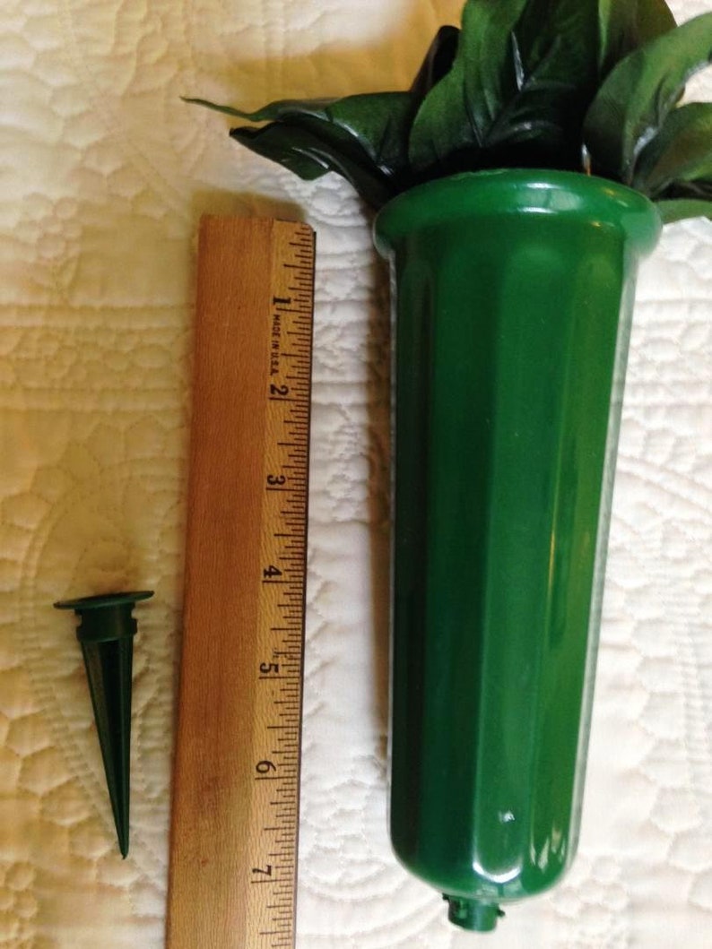 CEMETERY DIY VASE With Removable Spike, Leafy Foliage, Foam Insert ...