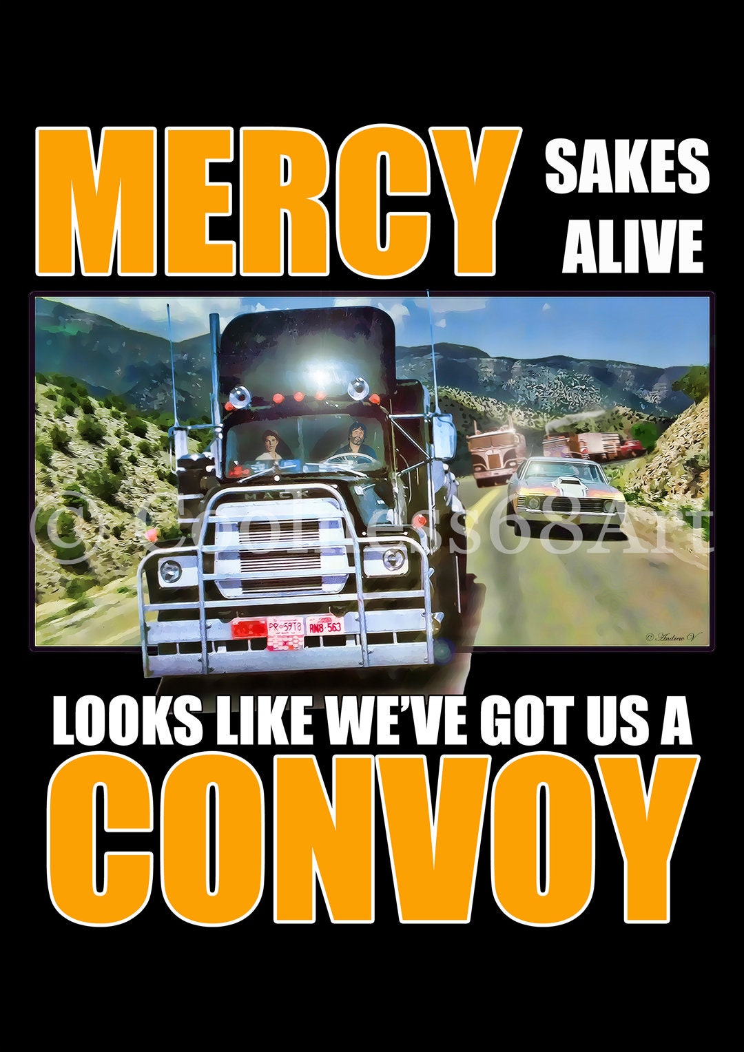 Convoy Font Style Original Art Print - Etsy