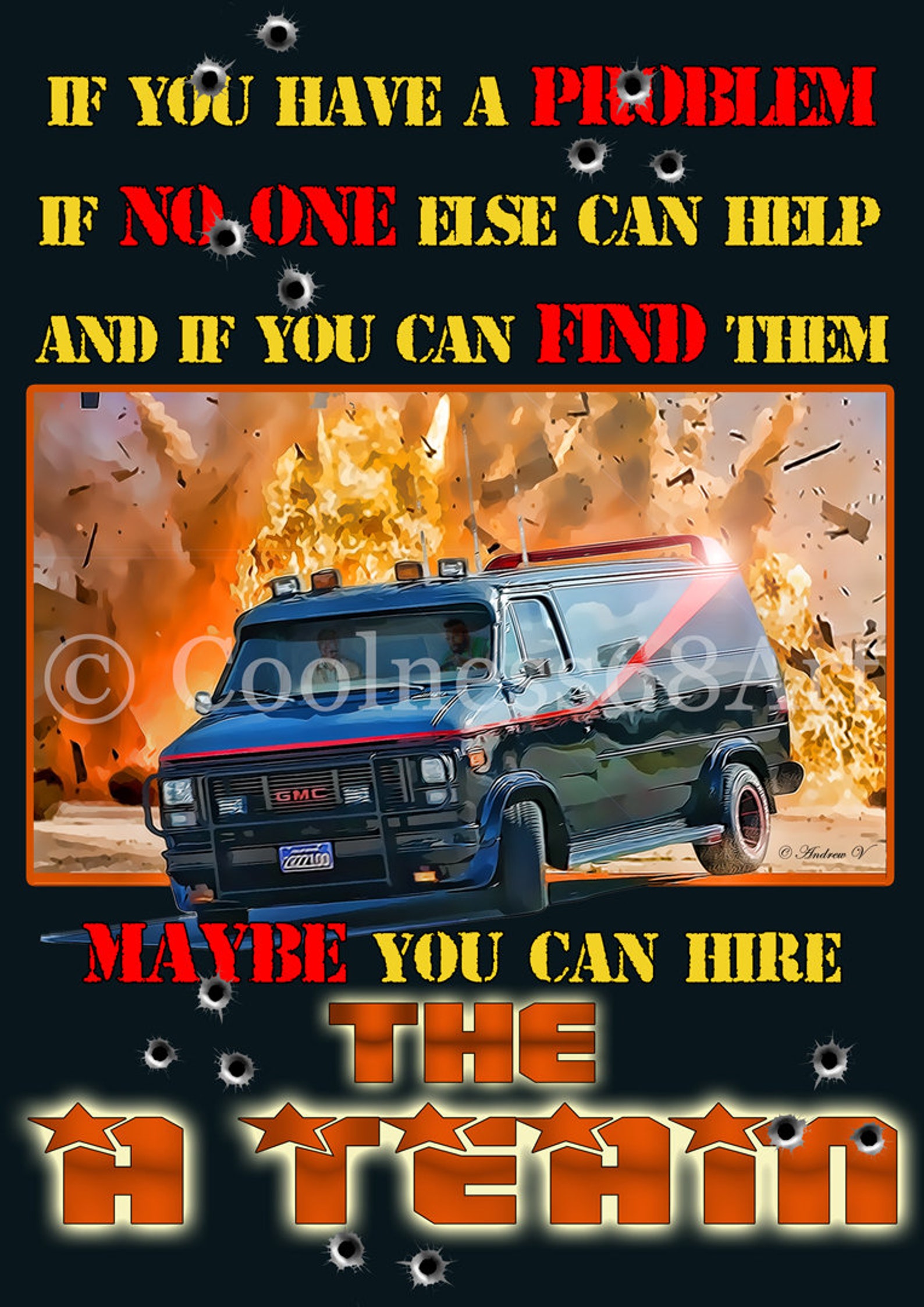 The A Team Font Style Original Art Print - Etsy