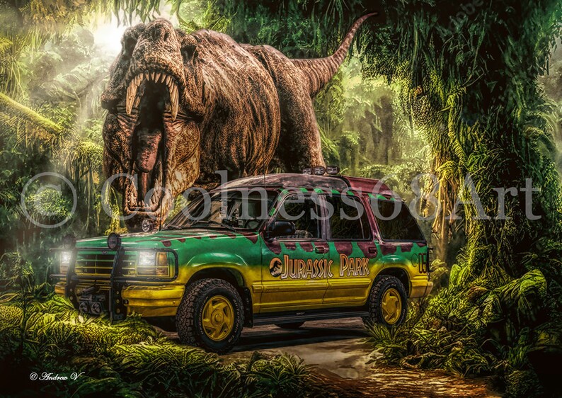 Jurassic Park Original Art Print - Etsy