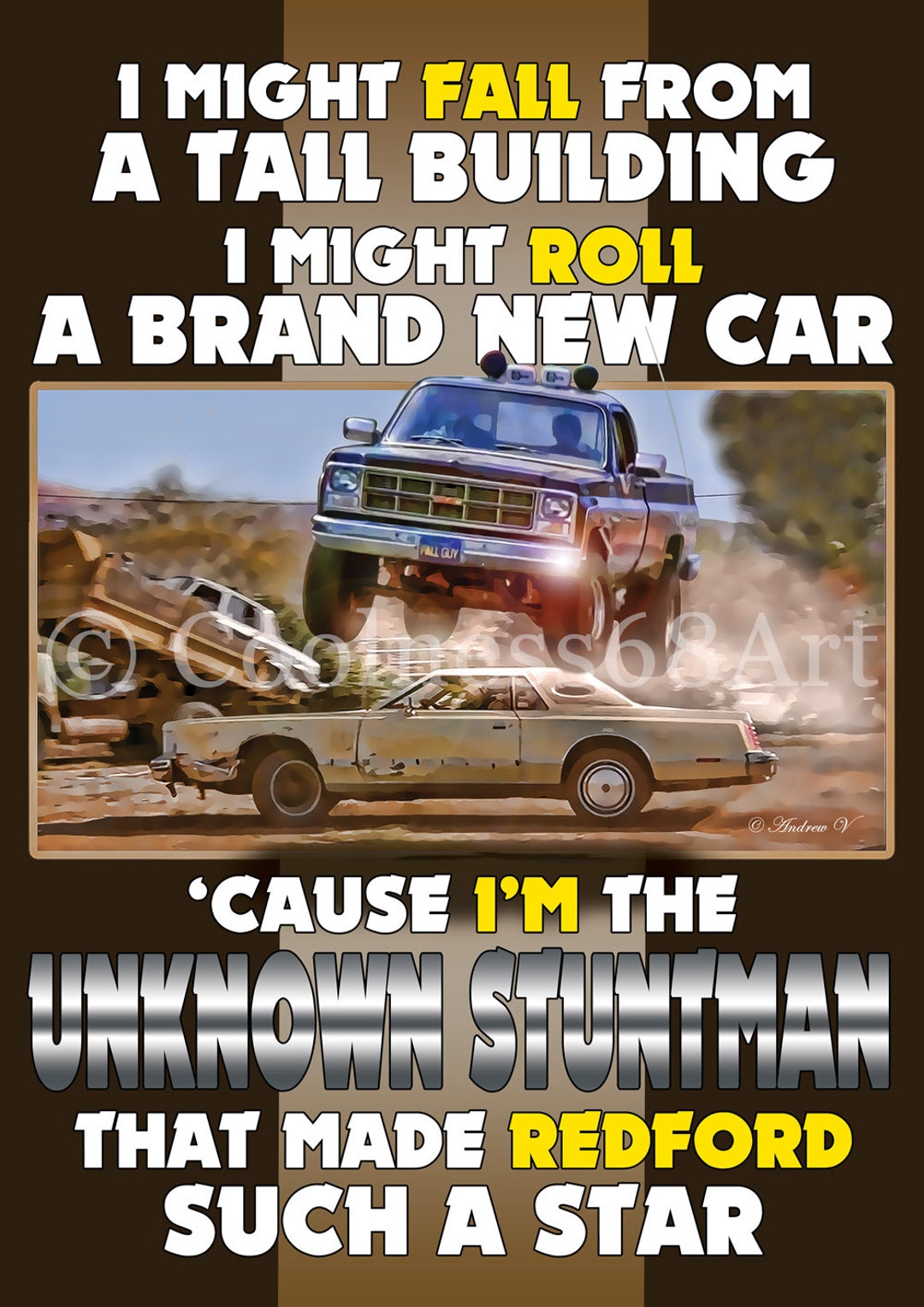 The Fall Guy Font Style Original Art Print - Etsy