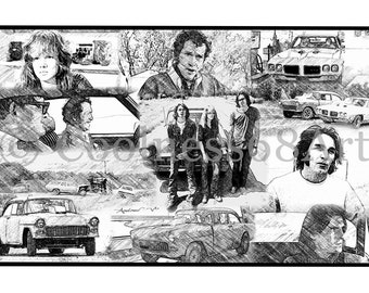 Two-lane Blacktop Car Movie Poster, Art Print Cars and Films, Film Art ...