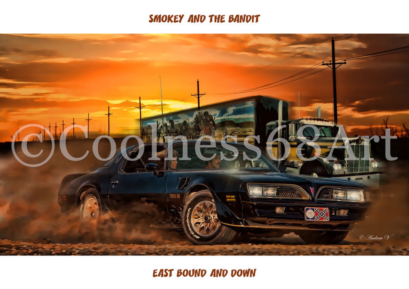 Smokey And The Bandit Original Art Print | Etsy