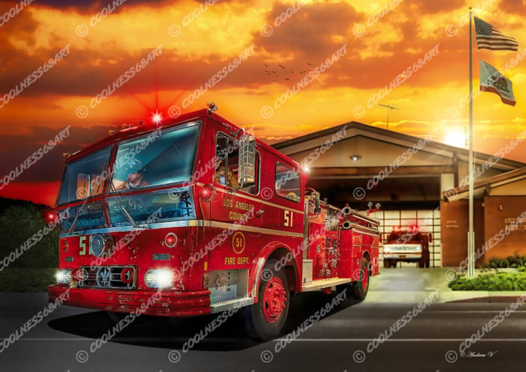 Emergency - Engine 51 Original Art Print - Etsy