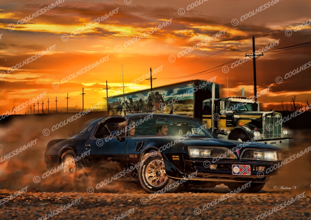 Smokey and the Bandit Original Art Print - Movie Poster - Trans Am ...