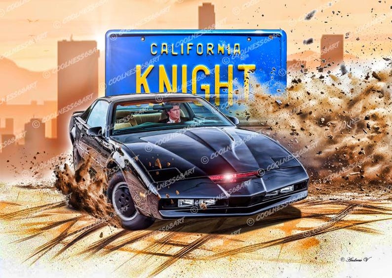 Knight Rider Original Art Print - Etsy