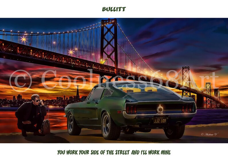 Bullitt Original Art Print - Etsy Australia