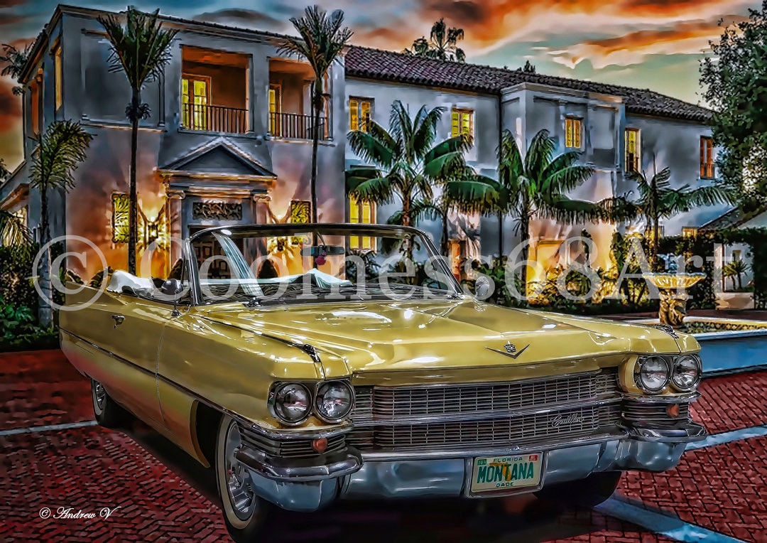 Scarface Caddy Original Art Print - Etsy