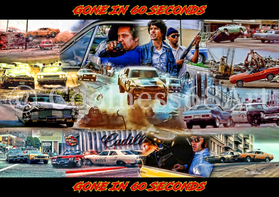 Gone in 60 Seconds Collage Original Art Print - Etsy
