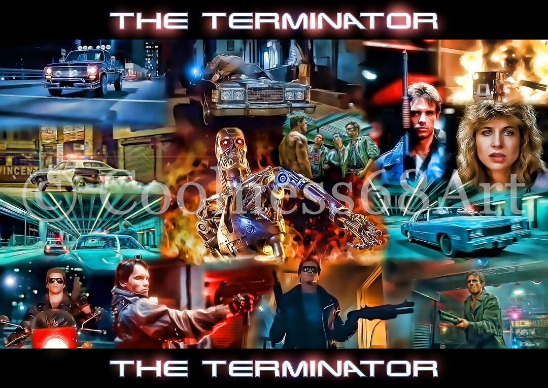 The Terminator Collage Original Art Print - Etsy