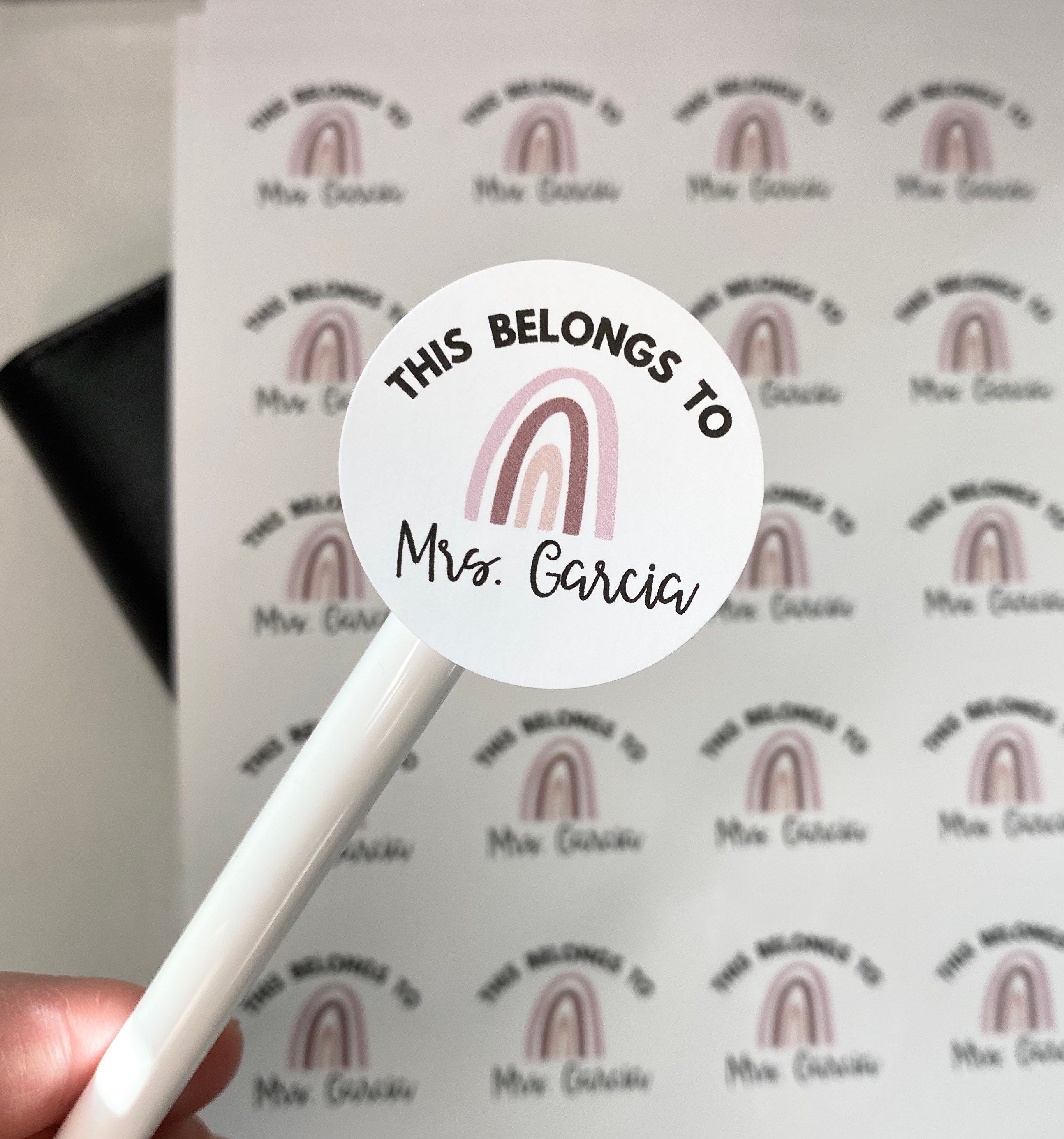 School Name Labels Teacher Book Labels Classroom Supplies - Etsy