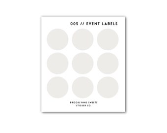 Transparent Labels Circles Event Labels Minimal Stickers | Etsy