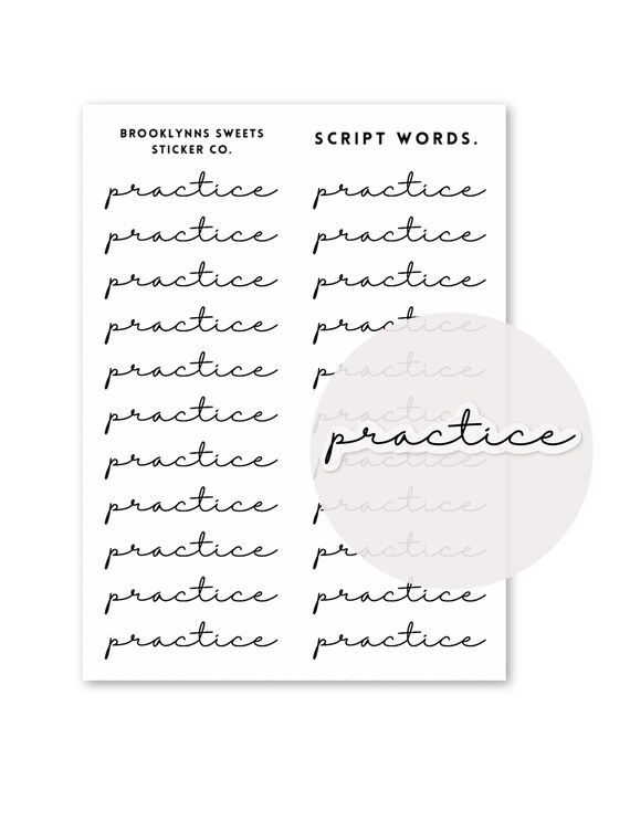 Stickers, Labels & Tags Stickers Script Sticker Sheet Planner Stickers ...