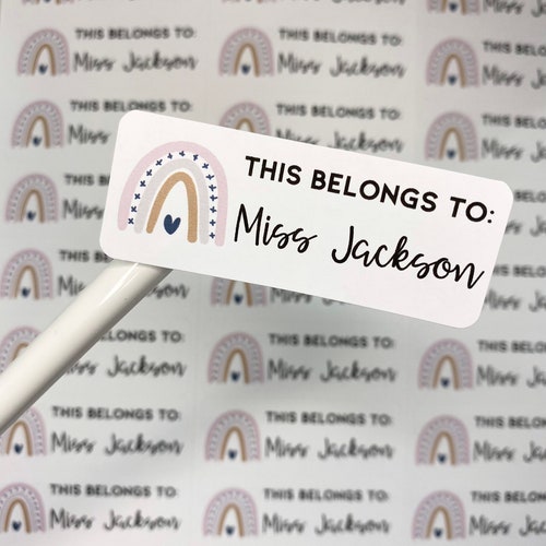 School Name Labels Teacher Book Labels Classroom Supplies - Etsy