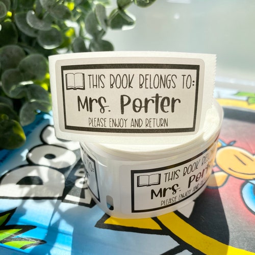 Book Stickers This Belongs to Labels Roll of Teacher Labels - Etsy