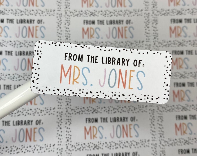 School Name Labels Teacher Book Labels Classroom Supplies - Etsy
