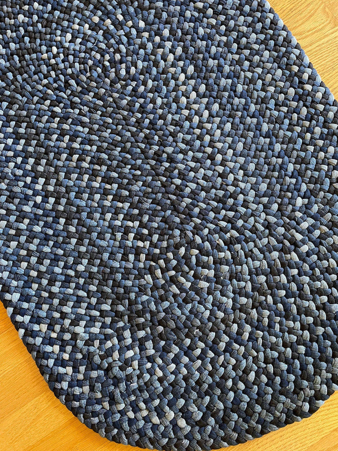Blue Jean Denim Braided Rug - Etsy