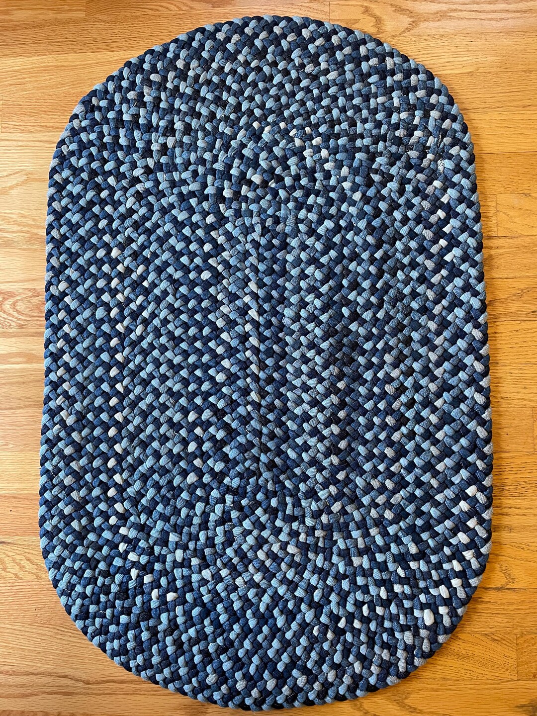 Blue Jean Denim Braided Rug - Etsy