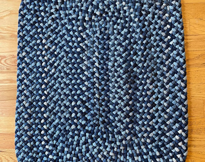 Blue Jean Denim Braided Rug - Etsy