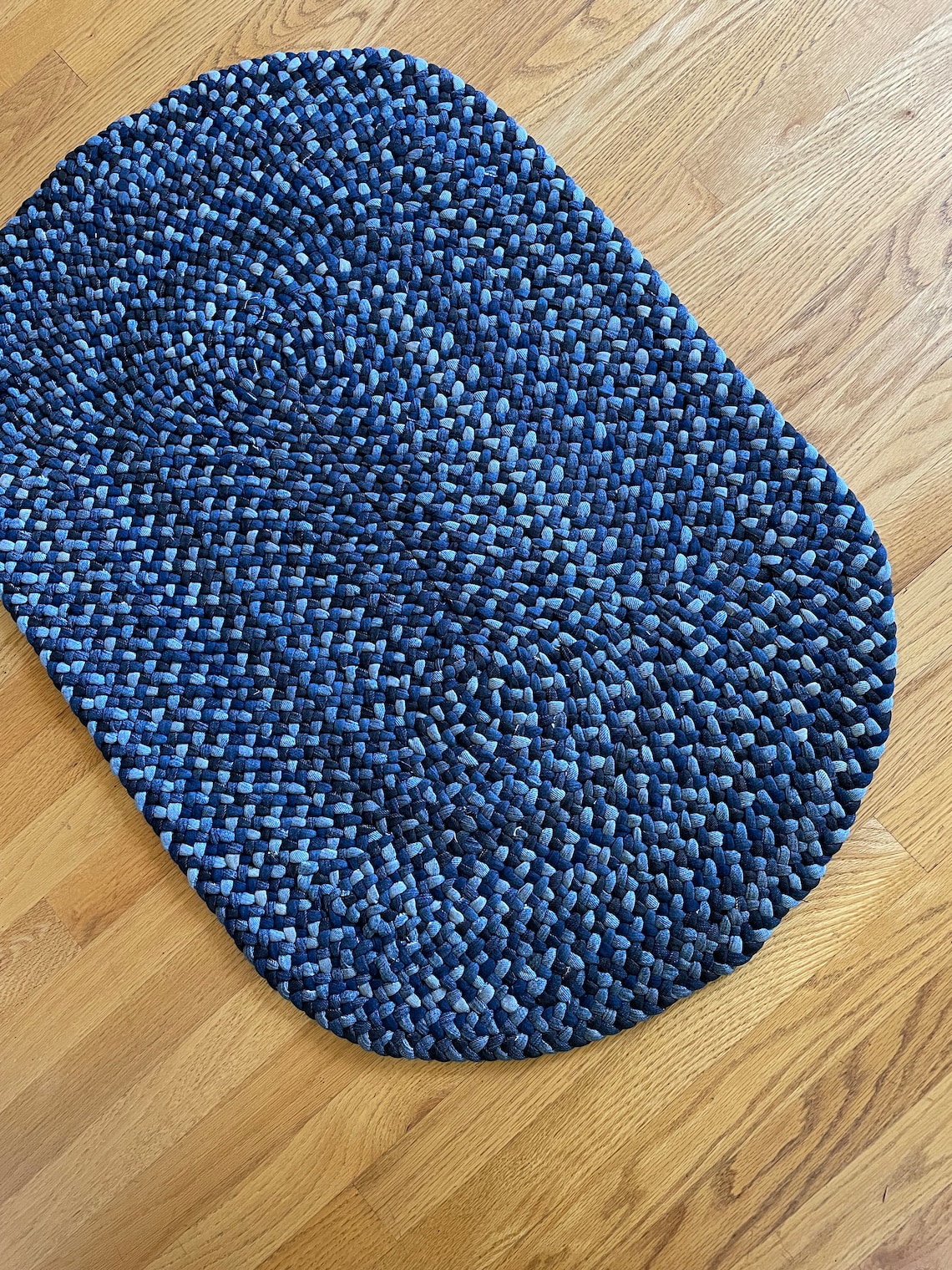 Blue Jean Denim Braided Rug - Etsy