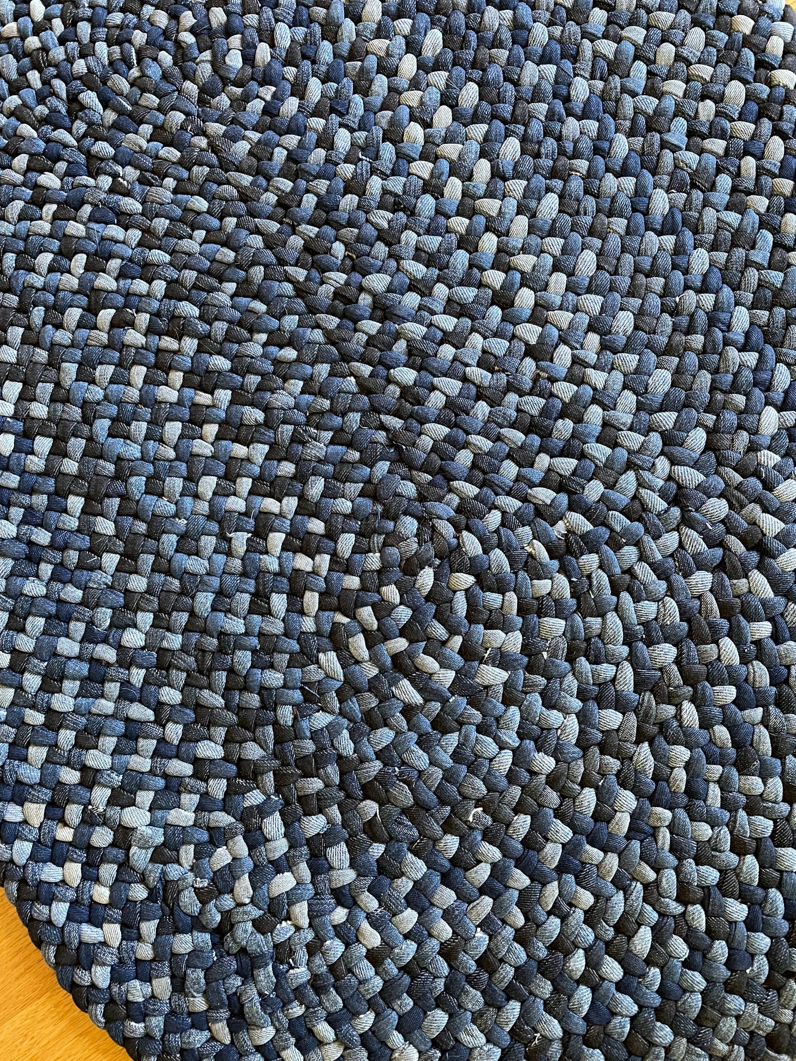 Blue Jean Denim Braided Rug - Etsy