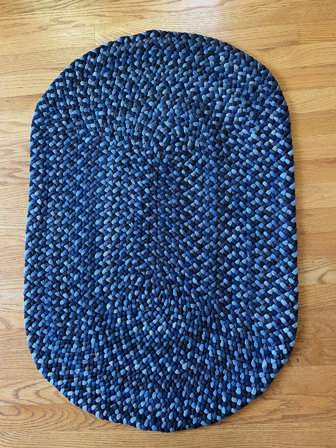 Blue Jean Denim Braided Rug - Etsy