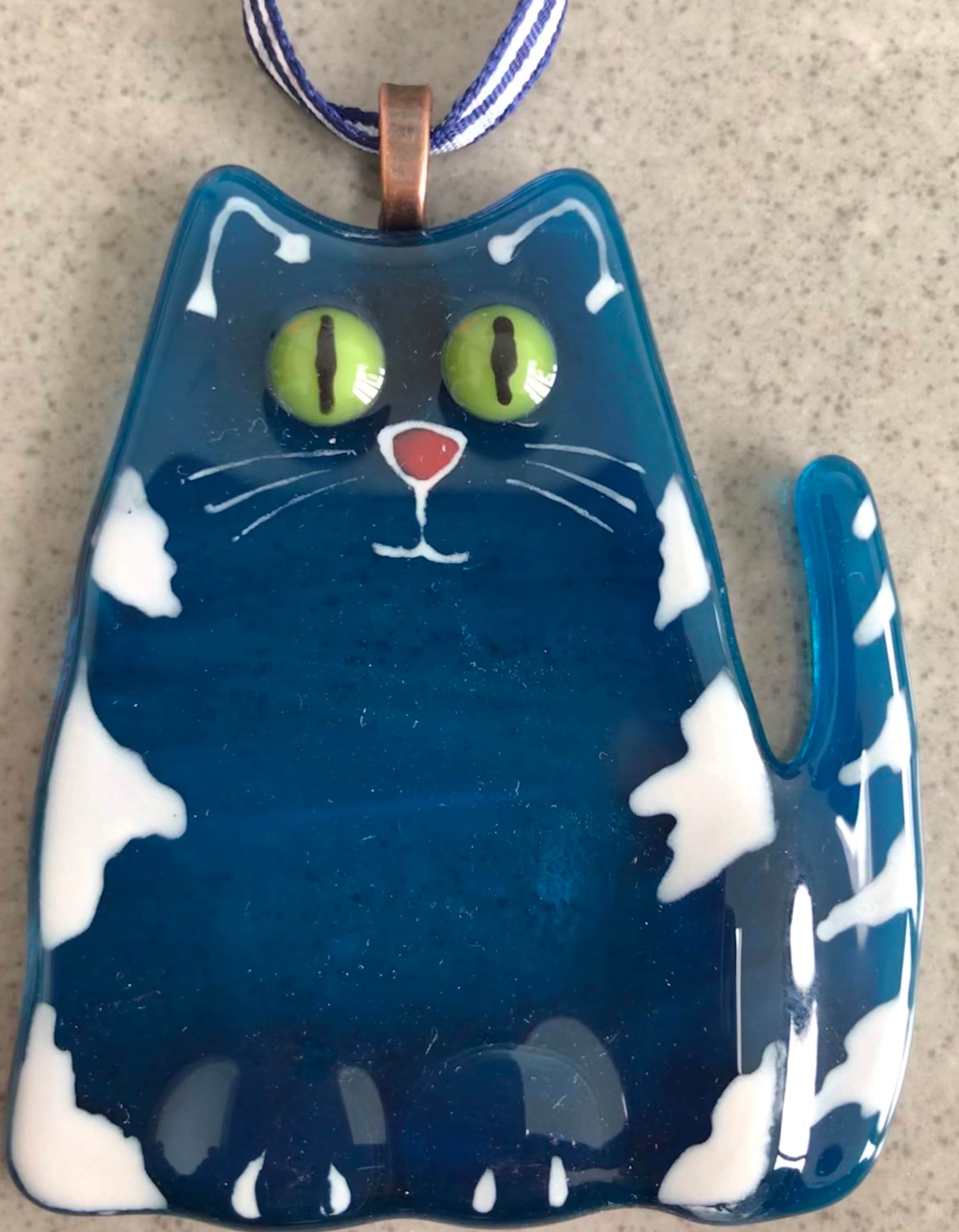 Hanging Glass Cat - Etsy