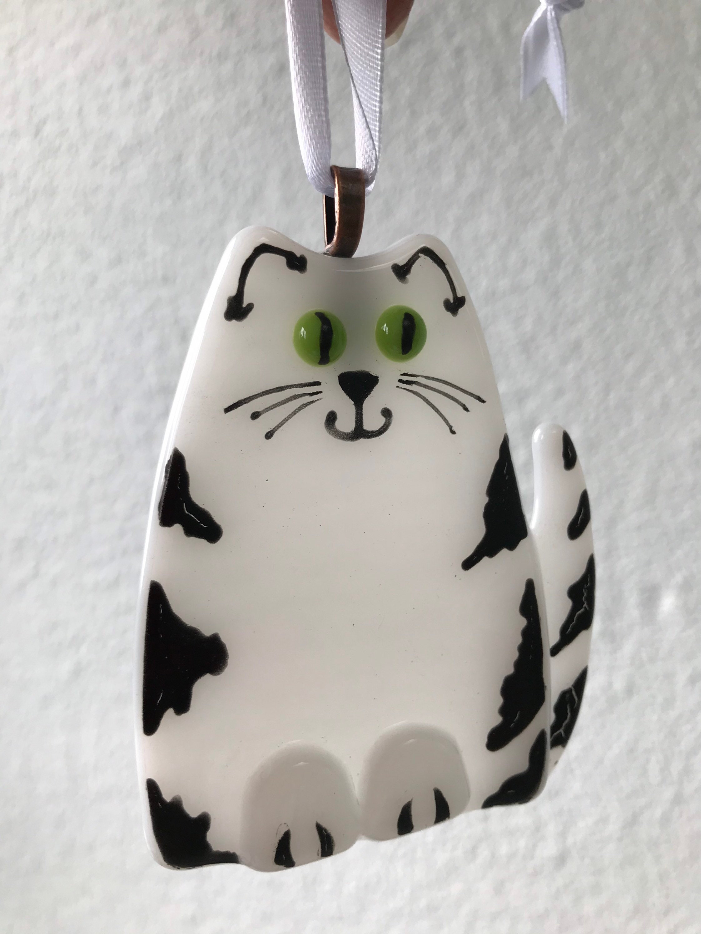 Hanging Glass Cat - Etsy