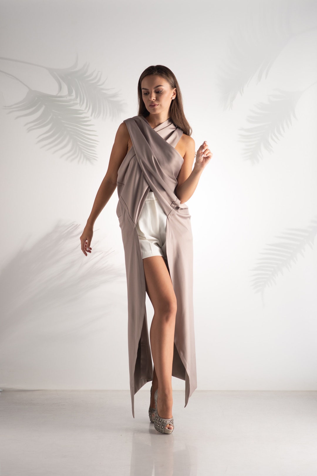 Elegant Purple Tunic Top, Womens Clothing, Formal Tunic, Plus Size ...