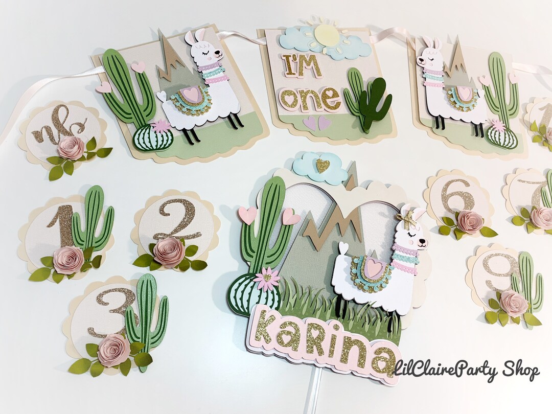 Boho Llama Party, Llama High Chair Banner, Llama First Birthday, Boho ...