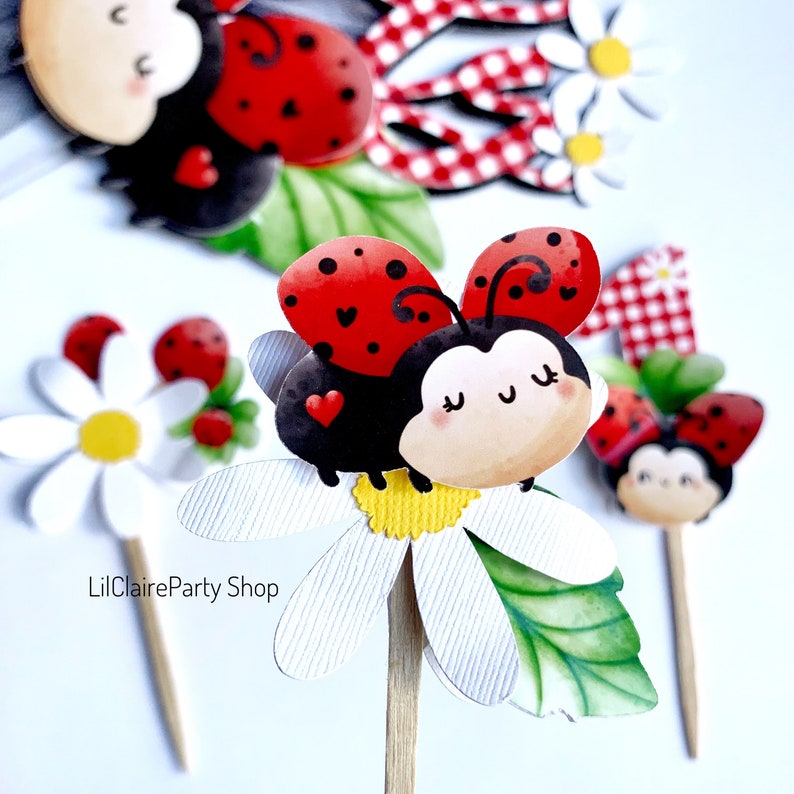 Ladybug Cake Topper Little Lady Cake Topper Ladybug Birthday - Etsy