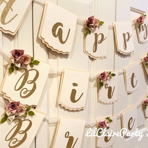 Boho Birthday Banner, Floral Banner, Boho Party, Boho Birthday ...