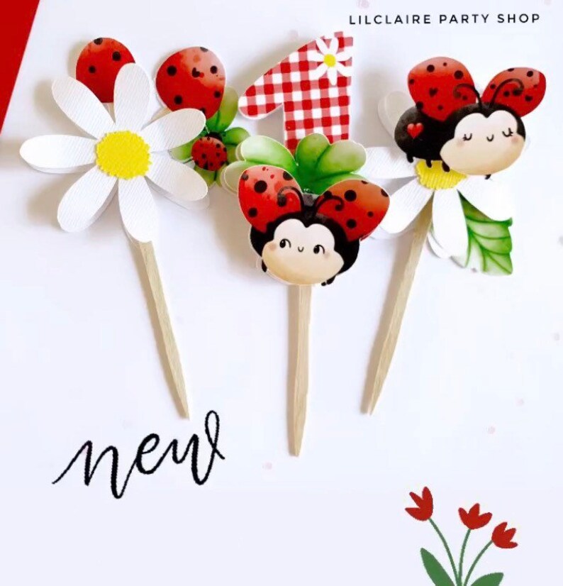 Ladybug Cake Topper Little Lady Cake Topper Ladybug Birthday - Etsy