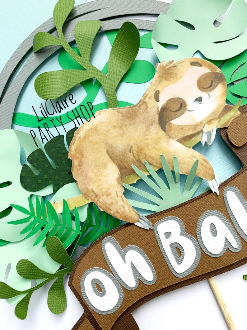 Sloth Baby Shower Sloth Cake Topper Sloth Party Sloth - Etsy