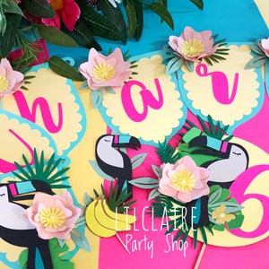 Toucan Birthday Theme, Toucan Banner, Tropical Banner, Tropical ...
