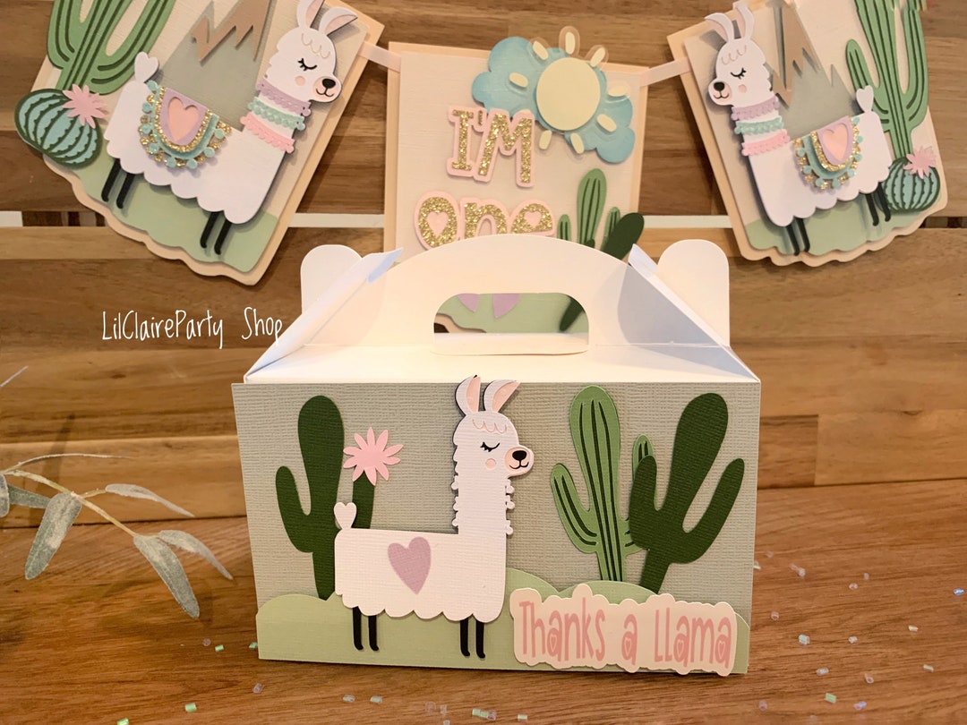 Llama Favor Boxes, Llama Birthday Theme, Llama and Cactus Party Decor ...