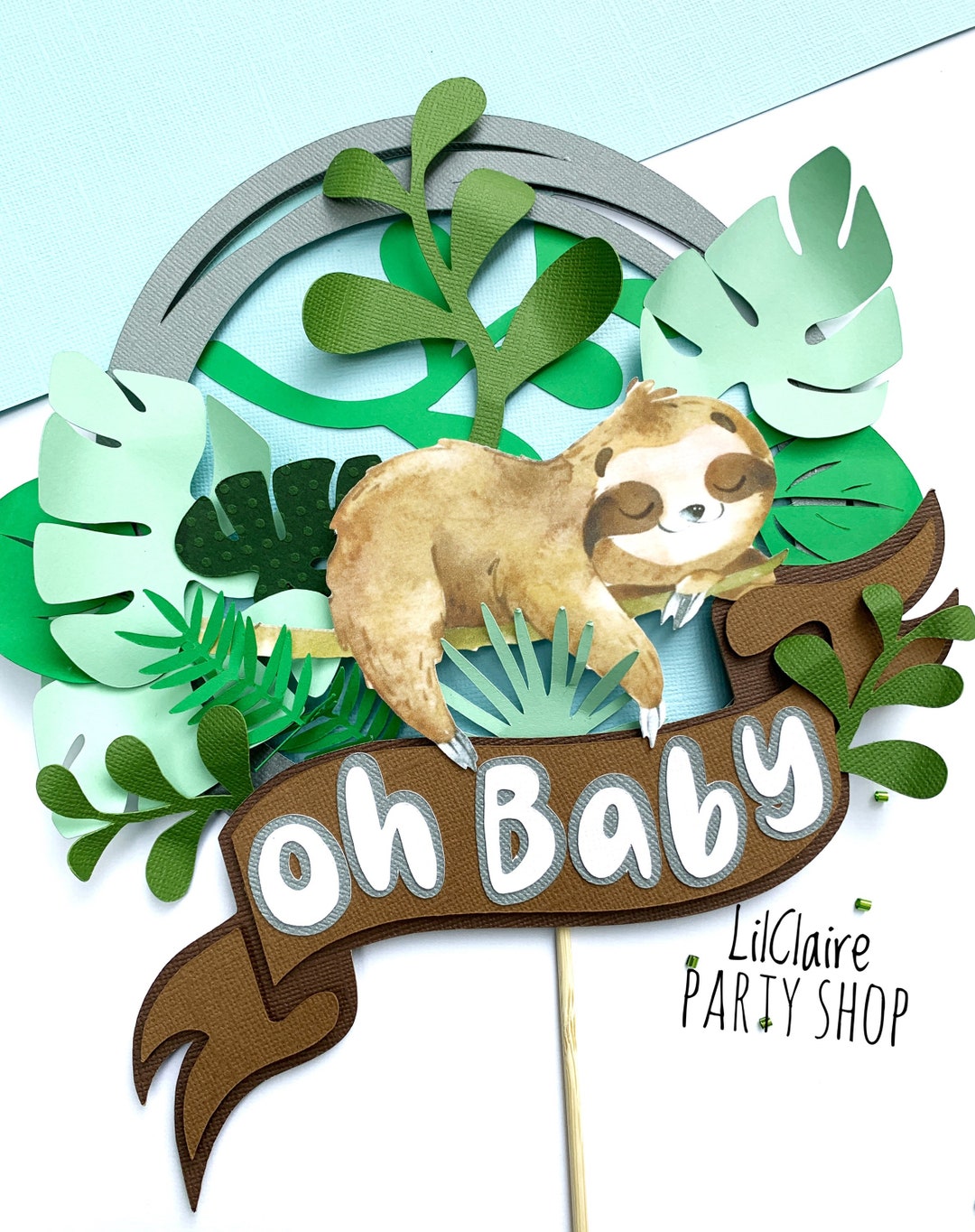 Sloth Baby Shower, Sloth Cake Topper, Sloth Party, Sloth Birthday - Etsy